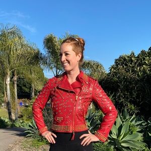 Moschino | Jackets & Coats | Moschino Vintage Red Leather Jacket | Poshmark